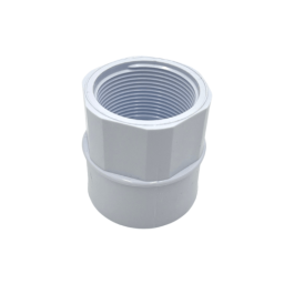 1.5" PVC Plain Threaded Socket - White